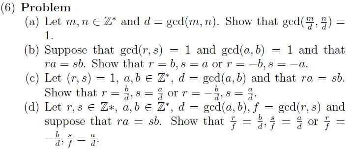 Solved Problem (a) Let m, n elementof Z^* and d = gcd(m, | Chegg.com