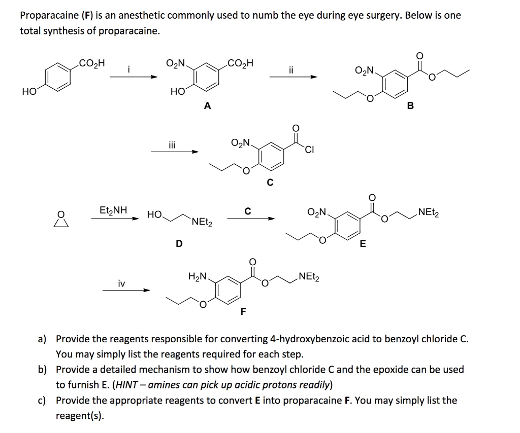 Solved Proparacaine (F) is an anesthetic commonly used to | Chegg.com