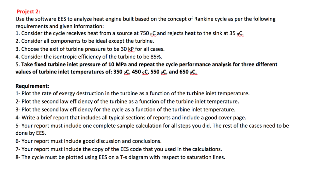 Solved Project 2: Use the software EES to analyze heat | Chegg.com