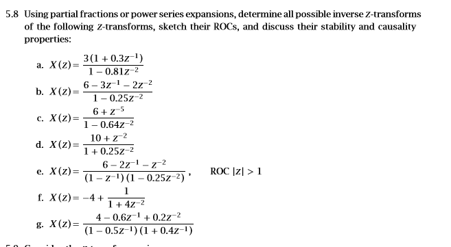 Solved 5.8 Using partial fractions or power series | Chegg.com