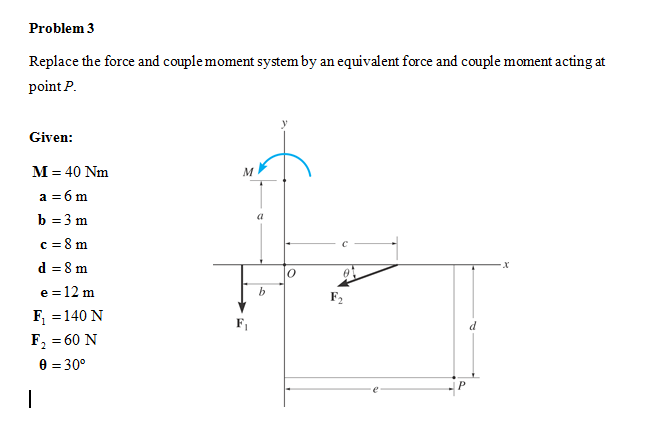Solved Replace the force and couple moment system by an | Chegg.com