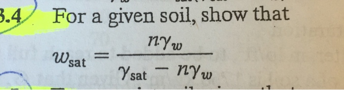 Solved For a given soil, show that | Chegg.com