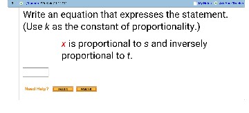 Solved Write an equation that expresses the statement. (Use | Chegg.com