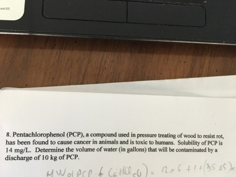 Solved Pentachlorophenol (PCP), a compound used in pressure | Chegg.com