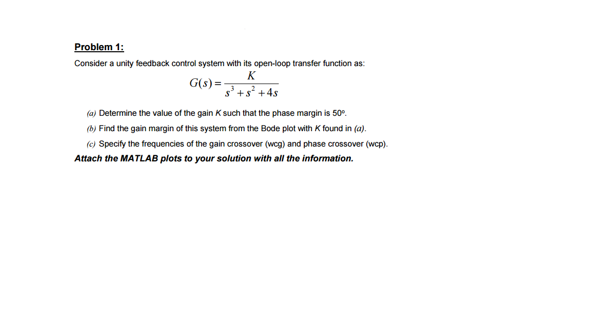 Solved Control systems. Determine the value of K such | Chegg.com