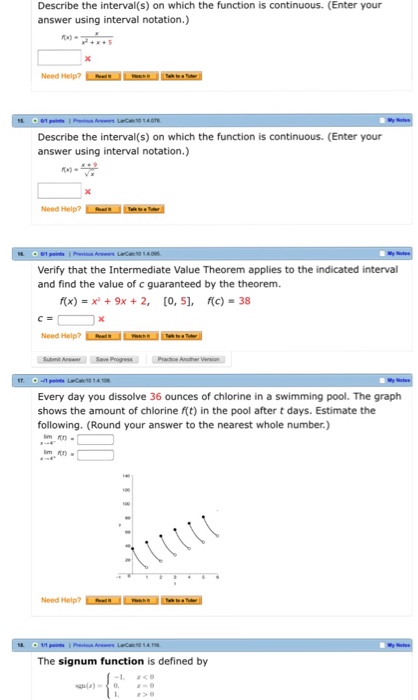 Solved Describe the interval(s) on which the function is | Chegg.com