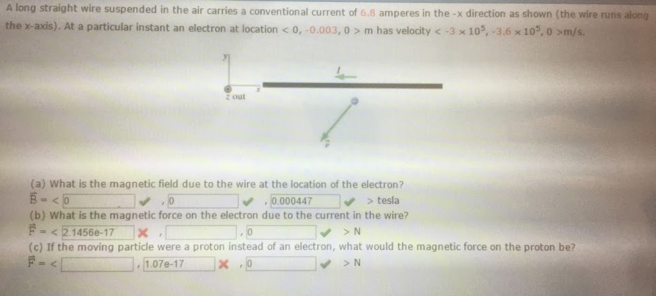 Solved A long straight wire suspended in the air carries a | Chegg.com