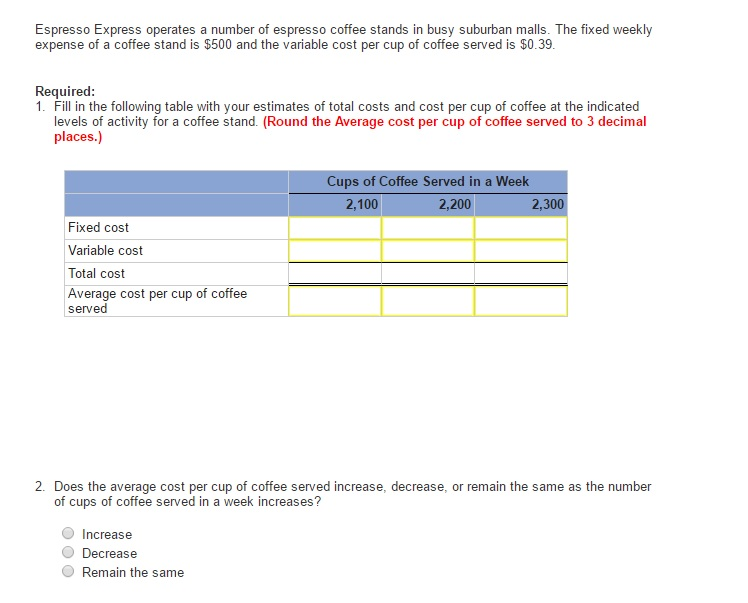 Solved Fill in the following table with your estimates of | Chegg.com