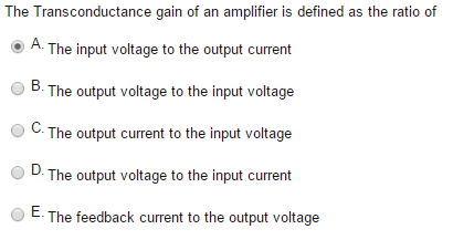 Solved The Transconductance gain of an amplifier is defined | Chegg.com