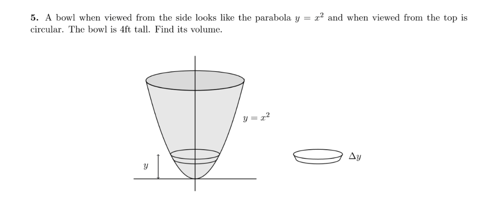 Solved A bowl when viewed from the side looks like the | Chegg.com