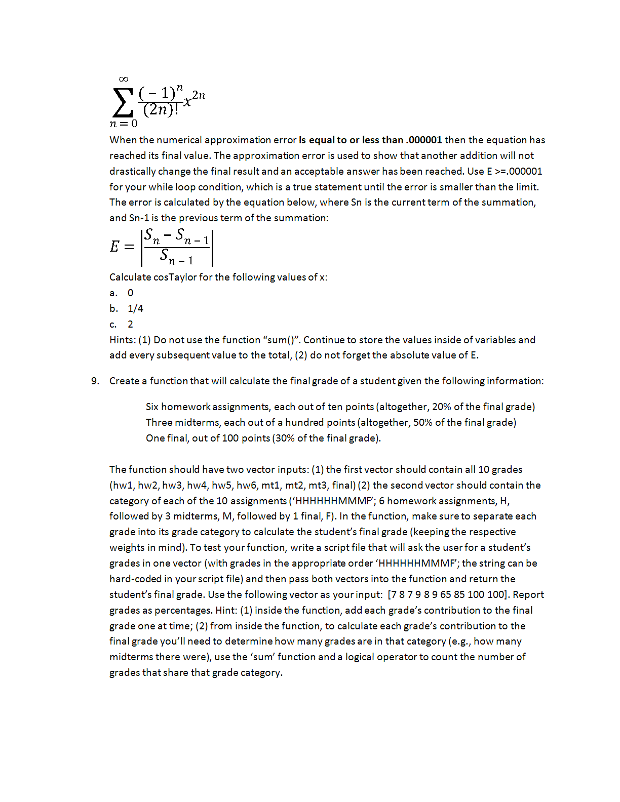 Designed to test skills: user-defined functions (with | Chegg.com