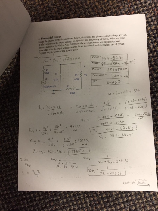 Solved Given the phasor form circuit shown below, determine | Chegg.com Solved Given the phasor form circuit shown below, determine | Chegg.com