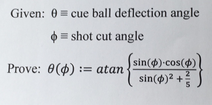 Prove the cue ball deflection angle of the shot cut | Chegg.com