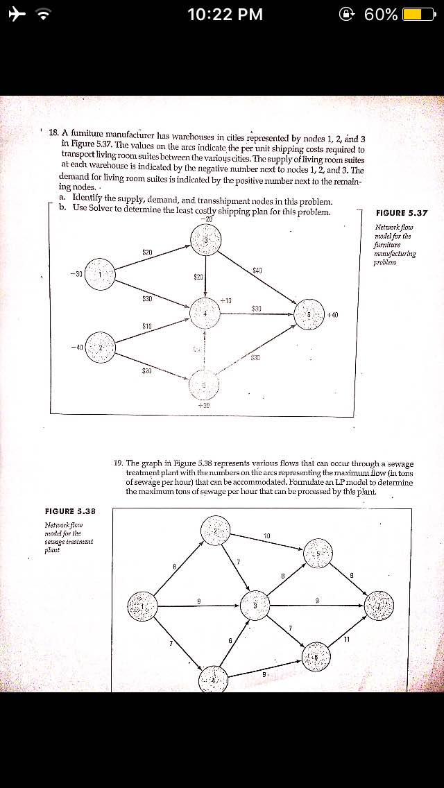 Solved A furniture manufacturer has warehouses in cities | Chegg.com