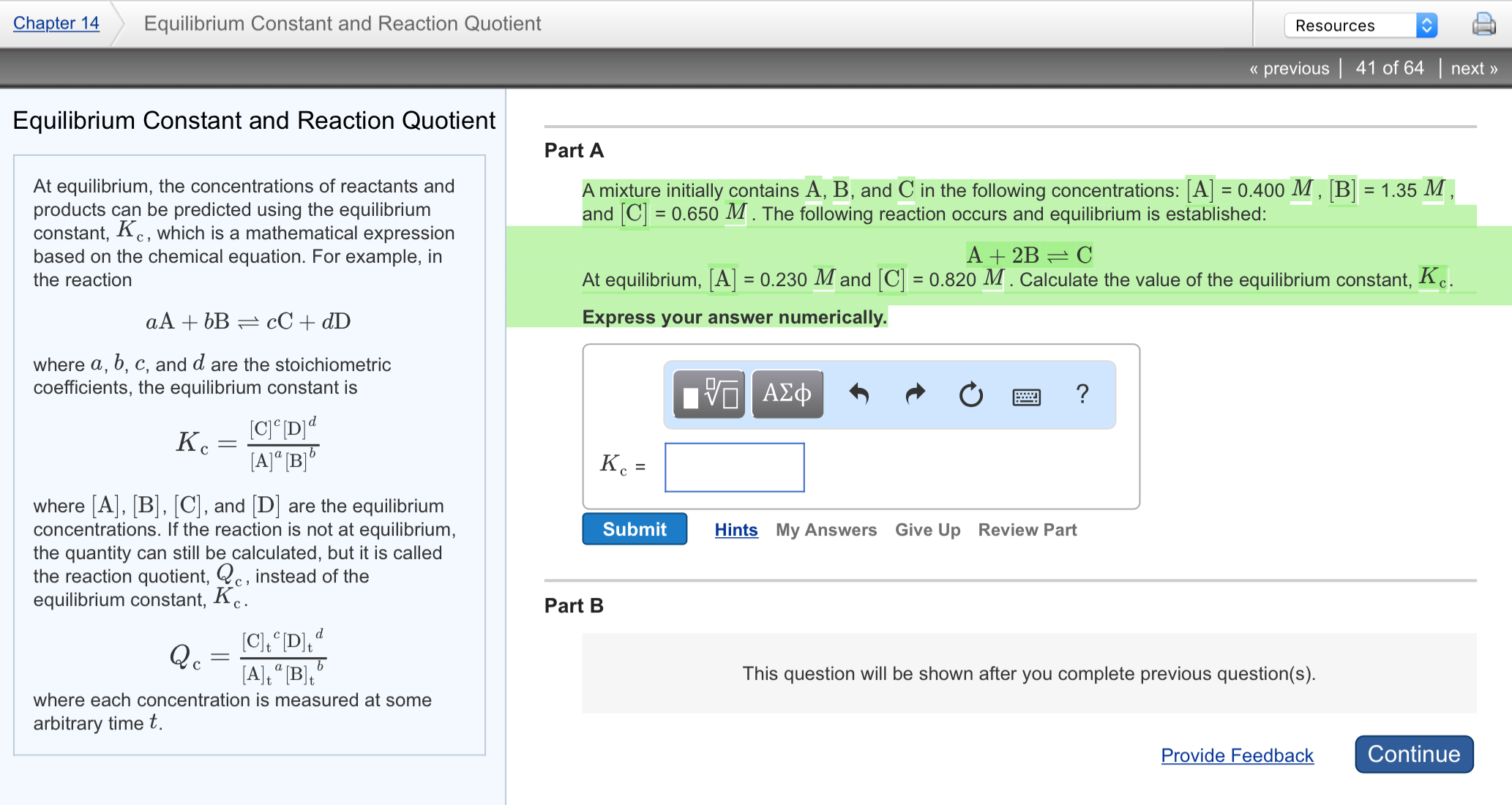 Solved Chapter 14 Equilibrium Constant and Reaction Quotient | Chegg.com