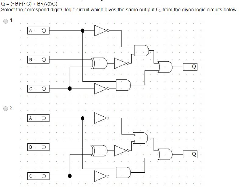 Solved Select the correspond digital logic circuit which | Chegg.com