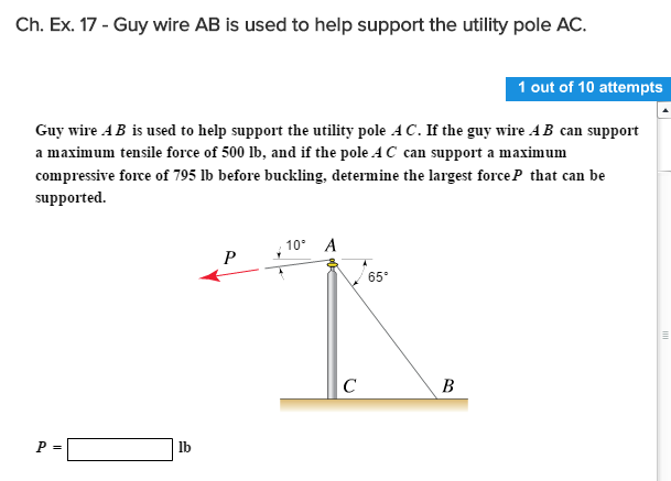 Solved Guy wire AB is used to help support the utility pole | Chegg.com