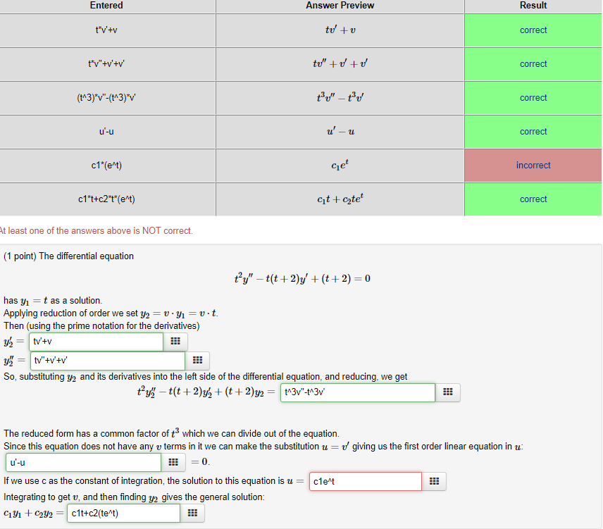 Solved Entered Answer Preview Result correct tu+u+v correct | Chegg.com