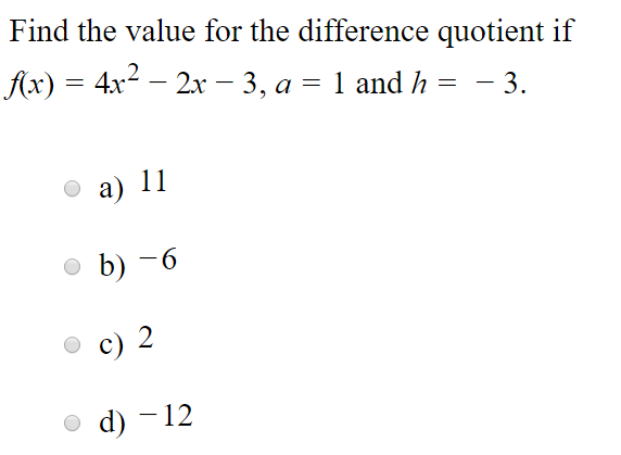 Solved Find the value for the difference quotient if f(x) = | Chegg.com