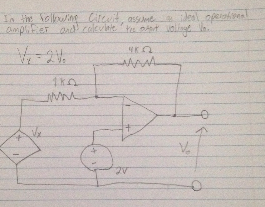 Solved In the following circuit, assume an ideal operational | Chegg.com
