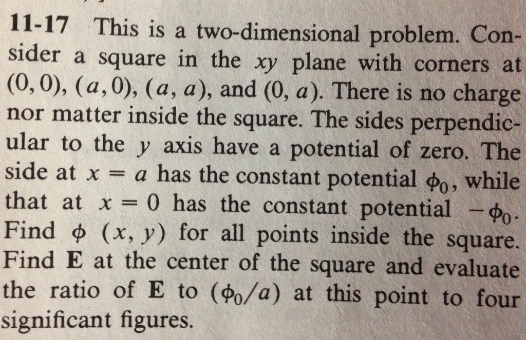This is a two-dimensional problem. Consider a square | Chegg.com