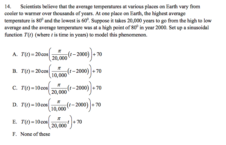 Solved Scientists believe that the average temperatures at | Chegg.com