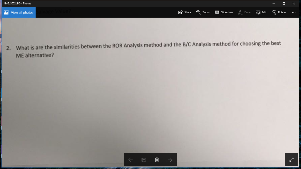 Solved What is are the similarities between the ROR Analysis | Chegg.com