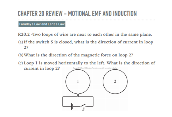 Solved Two loops of wire are next to each other in the same | Chegg.com