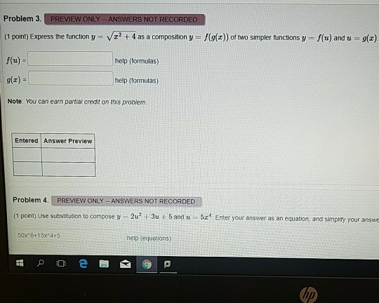 Solved Problem 3. PREVIEW ONLY-ANSWERS NOT RECORDED (1 | Chegg.com