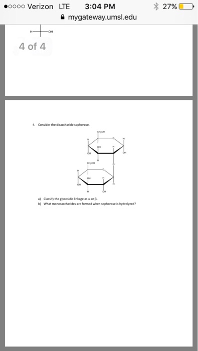 Solved Consider the disaccharide sophonose. Classify the | Chegg.com