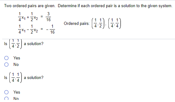 Solved Two ordered pairs are given. Determine if each | Chegg.com