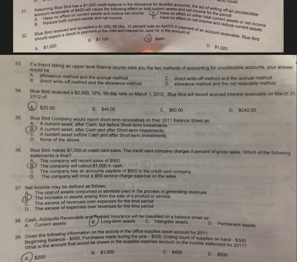 Solved Hi, I have an accounting practice test I answered all | Chegg.com