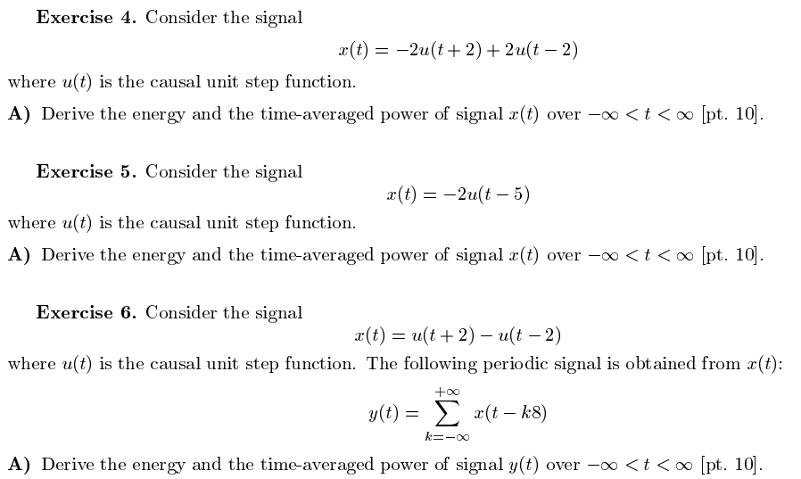 Solved Exercise 1. Consider the discrete-time signal A) | Chegg.com