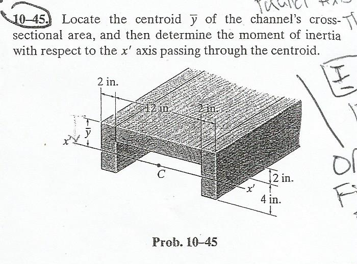 Solved Locate the centroid y of the channel's | Chegg.com