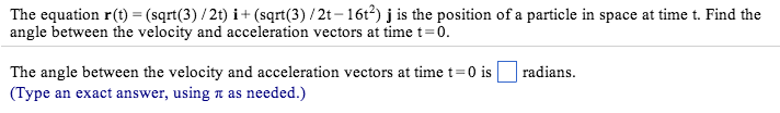 Solved The equation r(t) = (sqrt(3) / 2t) i+ (sqrt(3) / 2t - | Chegg.com