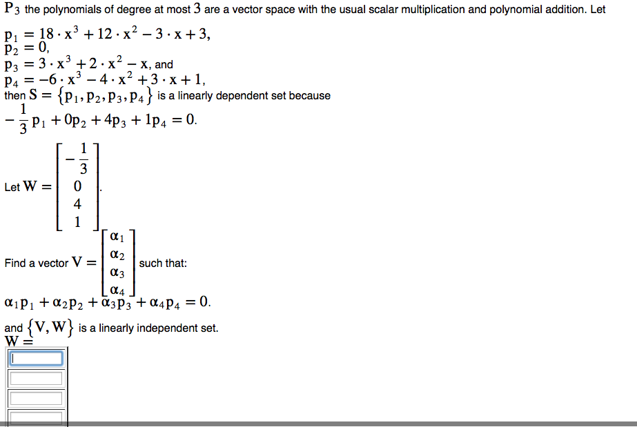 Solved P3 the polynomials of degree at most 3 are a vector | Chegg.com