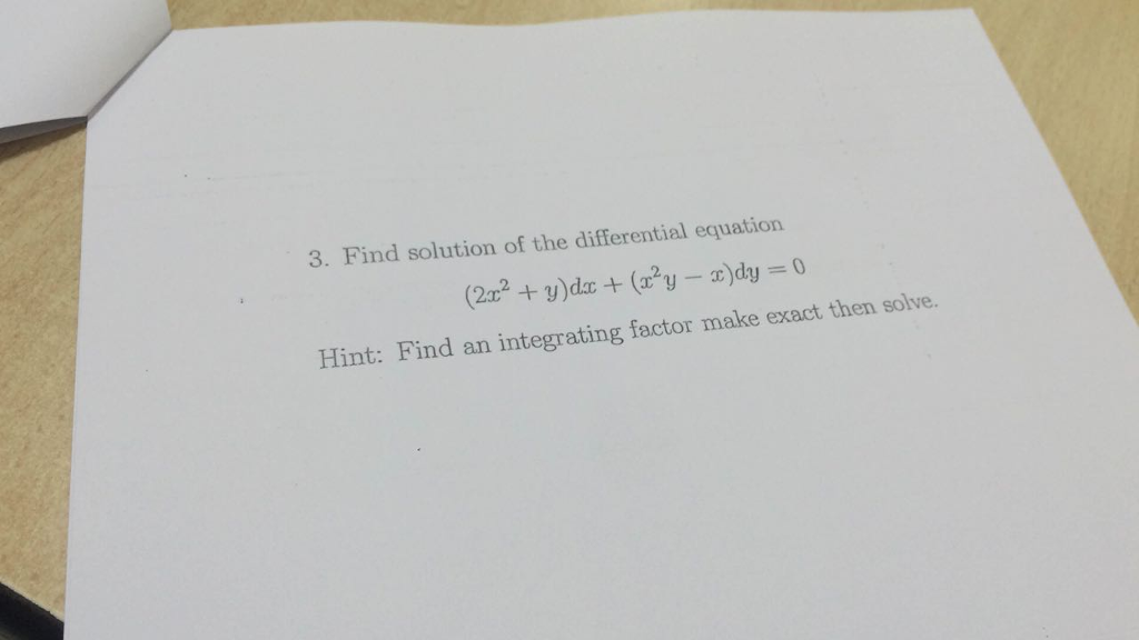 Solved 3. Find solution of the differential equation Hint: | Chegg.com
