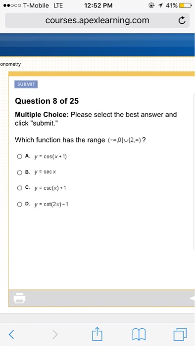 Solved Which function has the range (-infinity,0| | Chegg.com