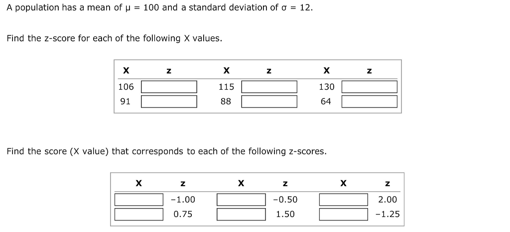 Solved A population has a mean of μ = 100 and a standard | Chegg.com