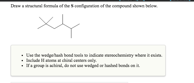 Solved Draw a structural formula of the S configuration of | Chegg.com