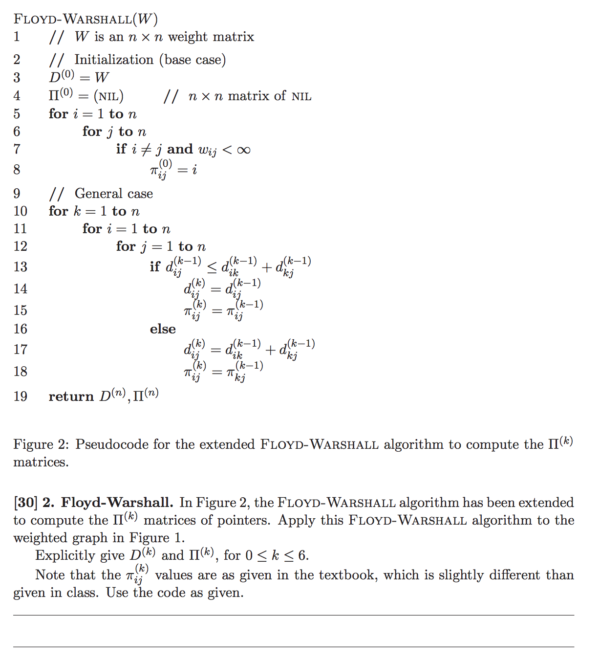 Solved Floyd-Warshall. In Figure 2, the Floyd-Warshall | Chegg.com Solved Floyd-Warshall. In Figure 2, the Floyd-Warshall | Chegg.com
