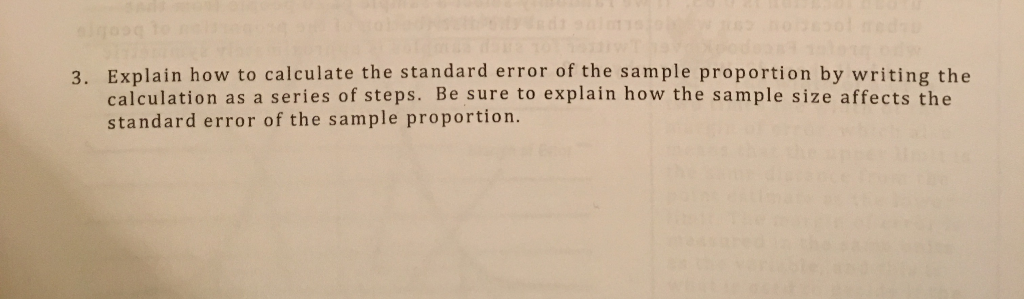 Solved Explain how to calculate the standard error of the | Chegg.com