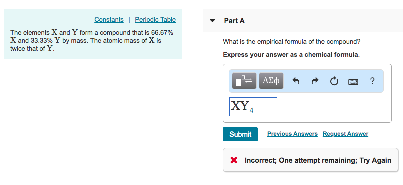Solved Constants Periodic Table Part A The elements X and Y | Chegg.com