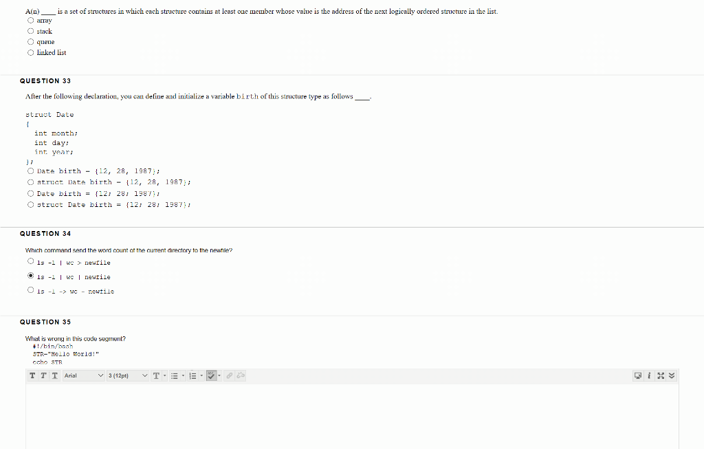 Solved A N Is A Set Of Structures In Which Each Structure