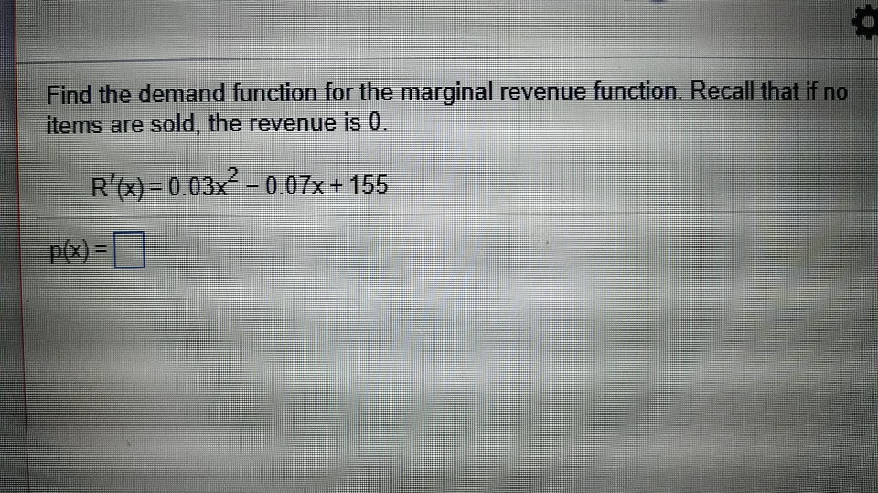 Solved Find the demand function for the marginal revenue | Chegg.com