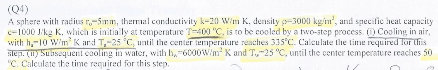 Solved A sphere with radius r_0 = 5mm, thermal conductivity | Chegg.com