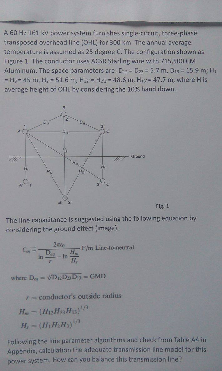Solved A 60 Hz 161 kV power system furnishes single-circuit, | Chegg.com