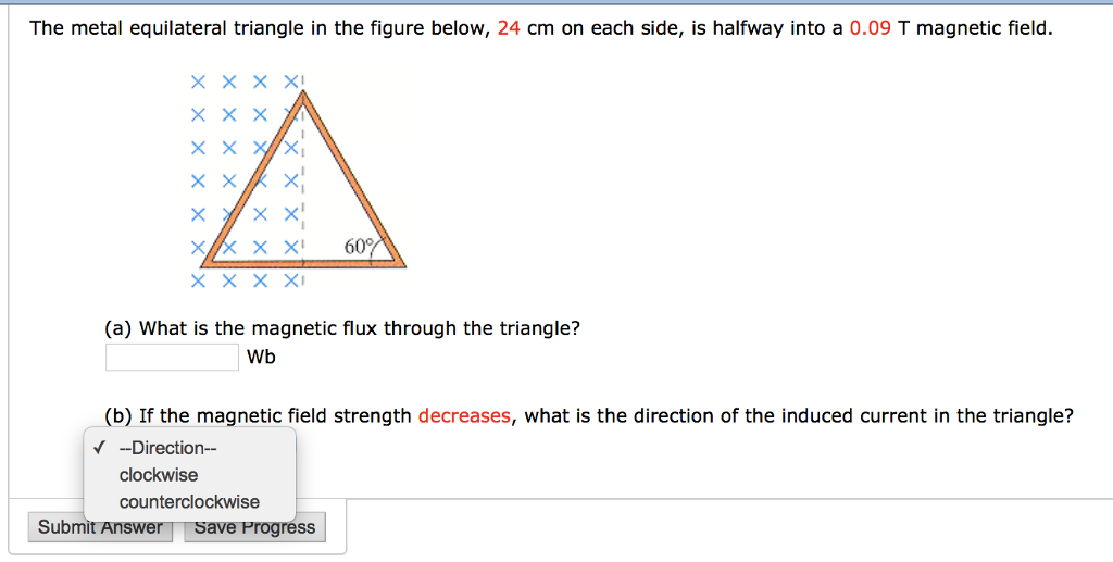 Solved The metal equilateral triangle in the figure below, | Chegg.com