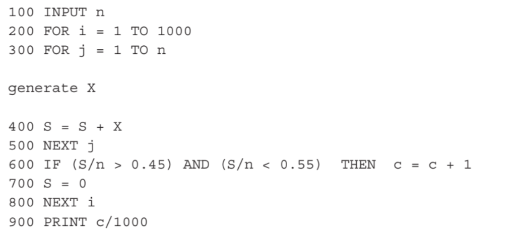 Given the following BASIC code, fill in the table. | Chegg.com