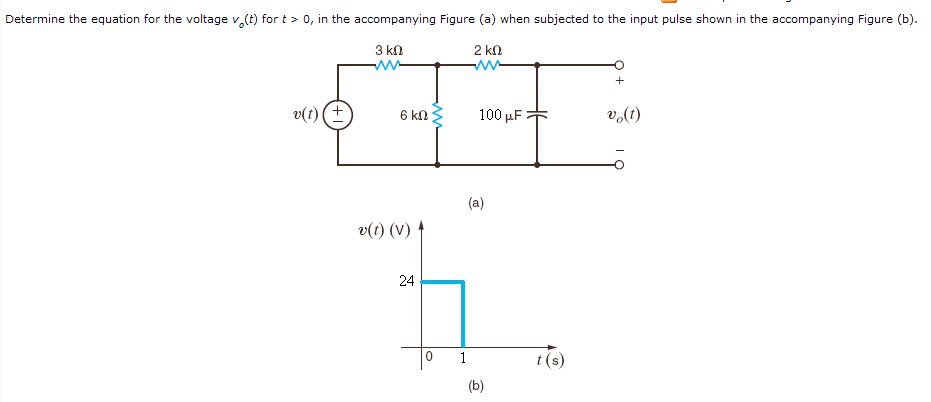 Solved Determine the equation for the voltage v0(t) for t > | Chegg.com Solved Determine the equation for the voltage v0(t) for t > | Chegg.com